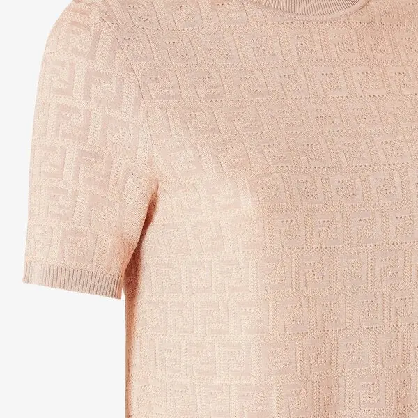 Fendi Micro Ff Ribbed Knit Top
