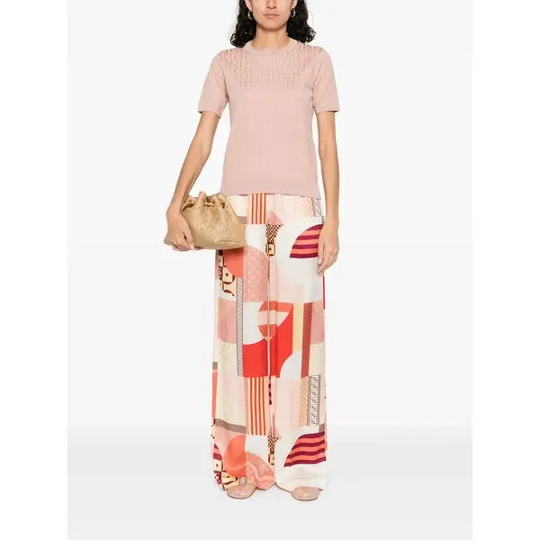 Fendi Micro Ff Ribbed Knit Top