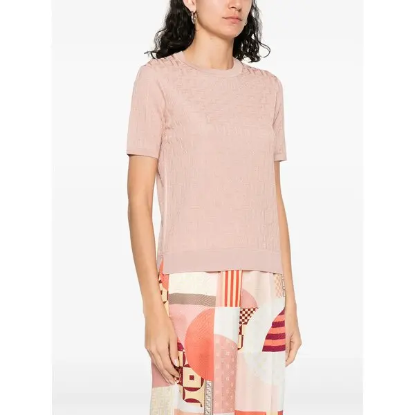 Fendi Micro Ff Ribbed Knit Top