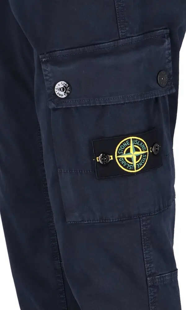 Stone Island Logo Patch Cargo Pants