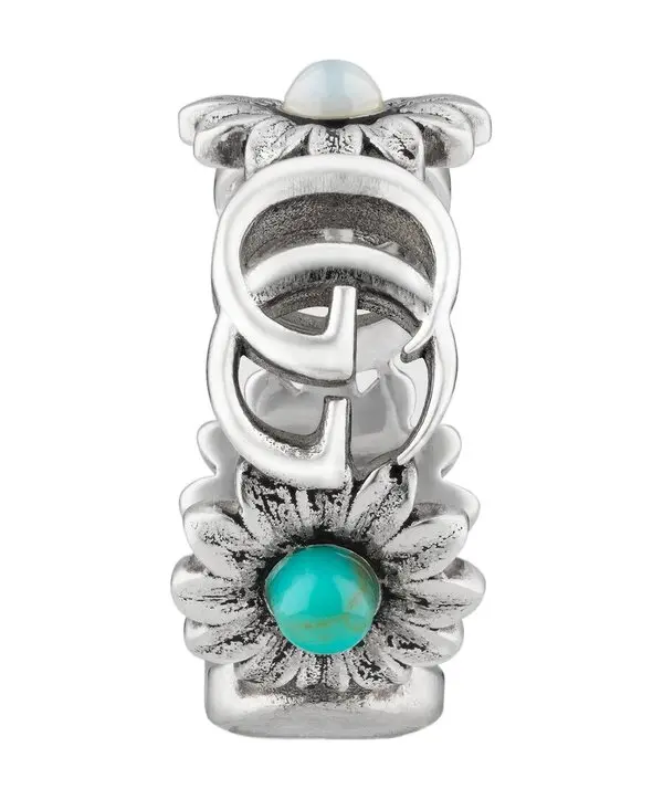 Gucci Double G Flower Ring With Gemstones