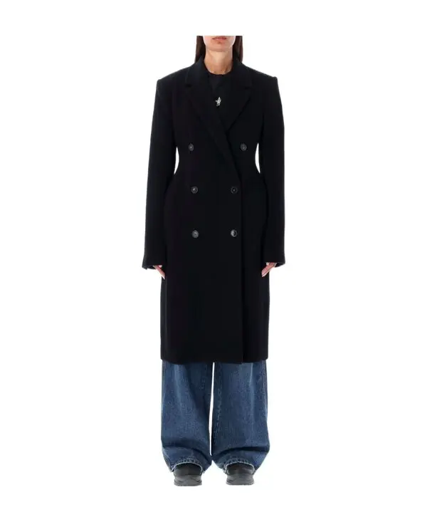 Stella McCartney Double Breasted Long Sleeved Coat - Black