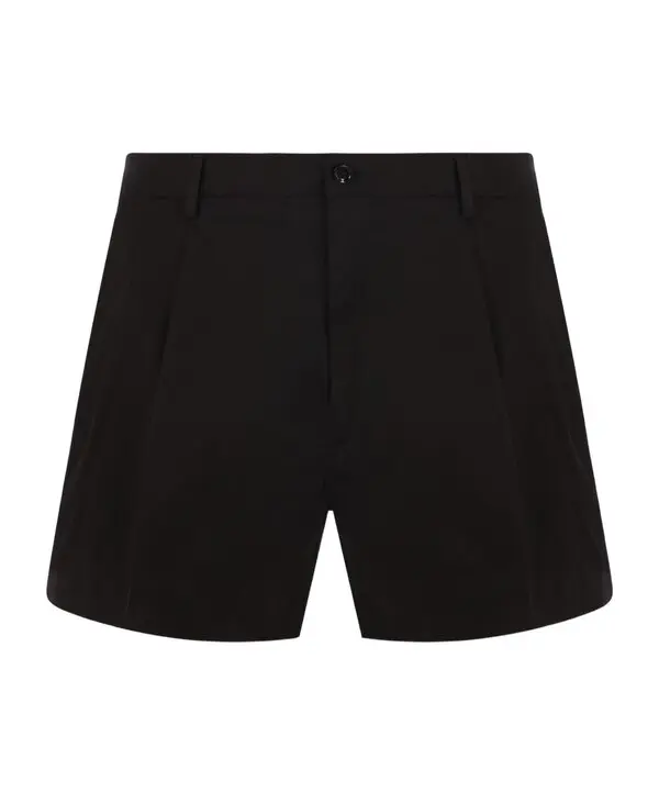 Dolce & Gabbana Pleated Gabardine Shorts - Black