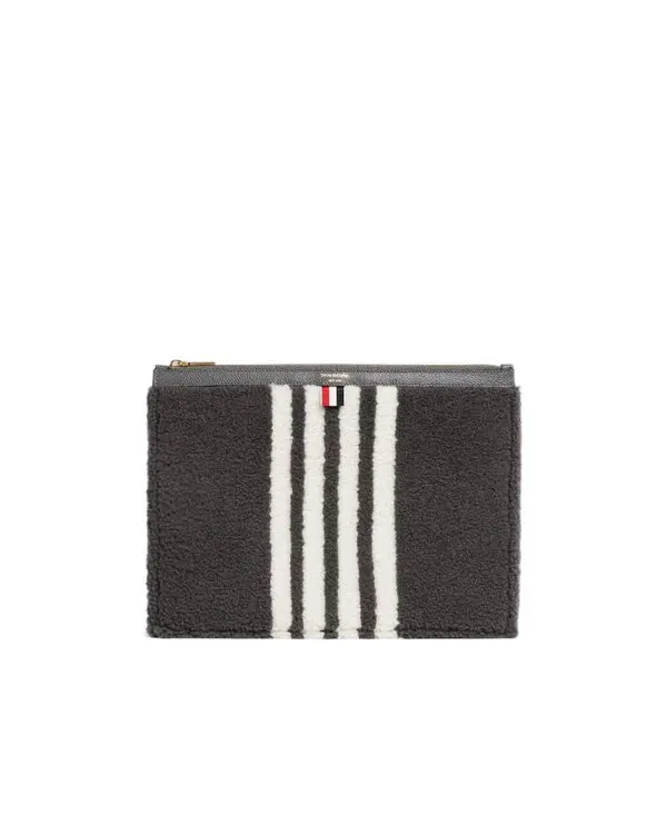 Thom Browne 4-bar Stripe Document Holder - Medium Gray
