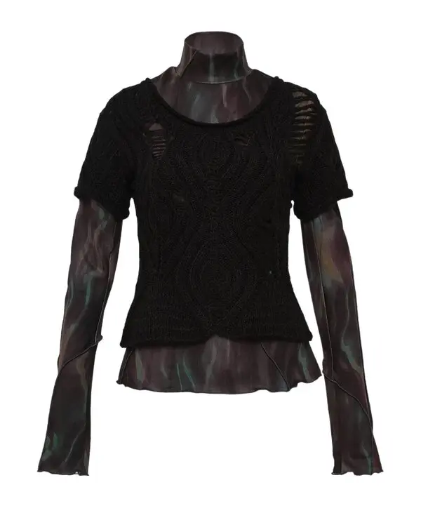 Andersson Bell Layered Mock Neck Sweater Tee