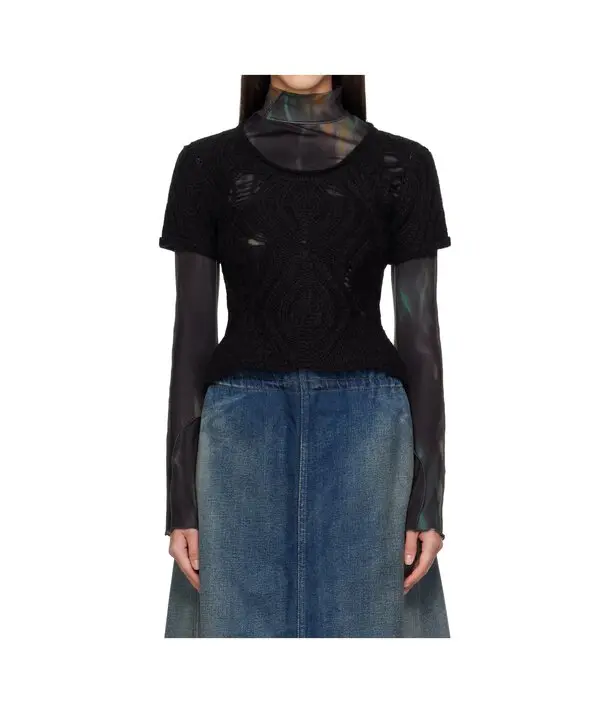 Andersson Bell Layered Mock Neck Sweater Tee