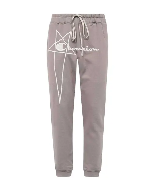 Rick Owens Logo-embroidered Drawstring Track Pants - Gray