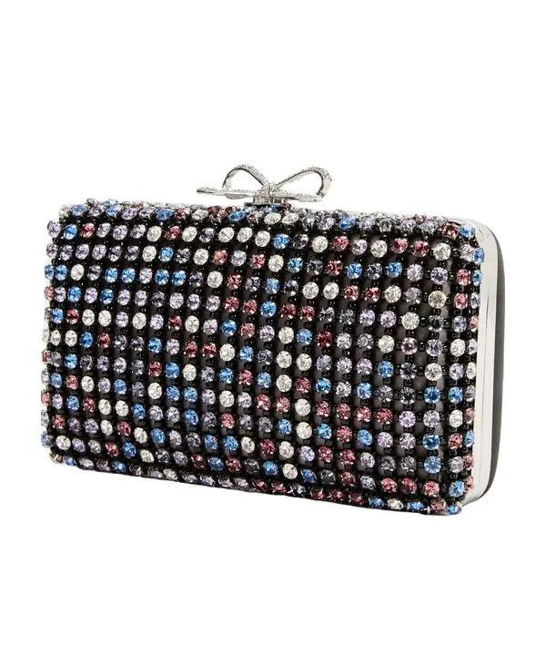 SELF-PORTRAIT Crystal Embellished Chainmail Clutch Bag - Multi Coloured