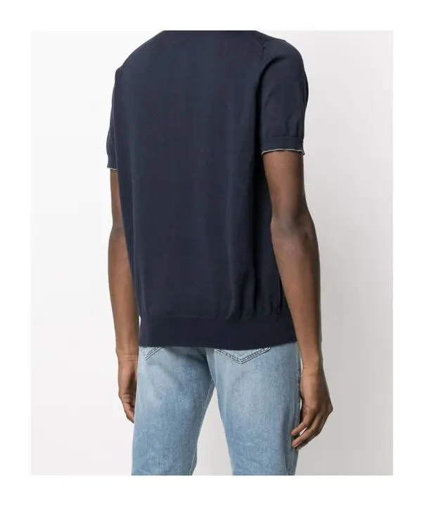 Brunello Cucinelli Fine Knit Polo Shirt - Blue