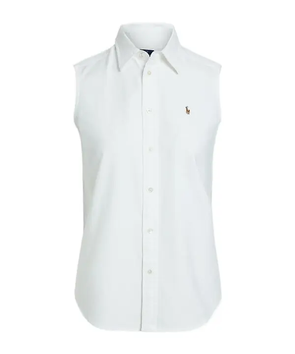 Polo Ralph Lauren Sleeveless Shirt With Embroidered Pony Motif - White