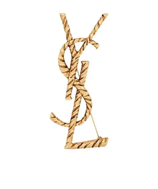Saint Laurent Opyum Twisted Brooch - Yellow
