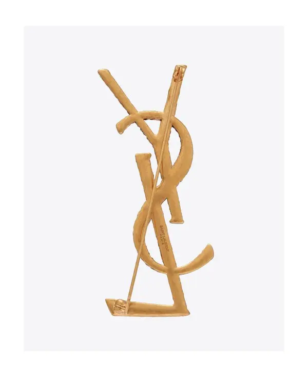Saint Laurent Opyum Twisted Brooch - Yellow