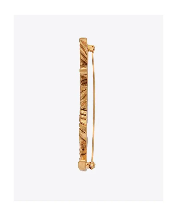 Saint Laurent Opyum Twisted Brooch - Yellow