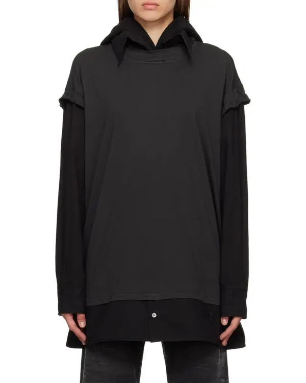 MAISON MARGIELA Layered Hoodie With Buttoned Cuffs