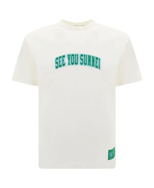 Sunnei Logo Flocked Crewneck T-shirt