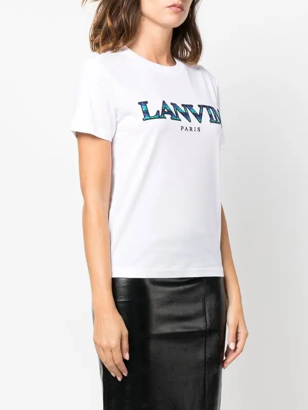 LANVIN Logo Embroidered T-shirt