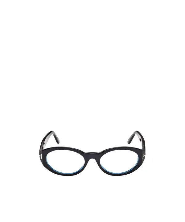 TOM FORD Oval Frame Eyeglasses - Black