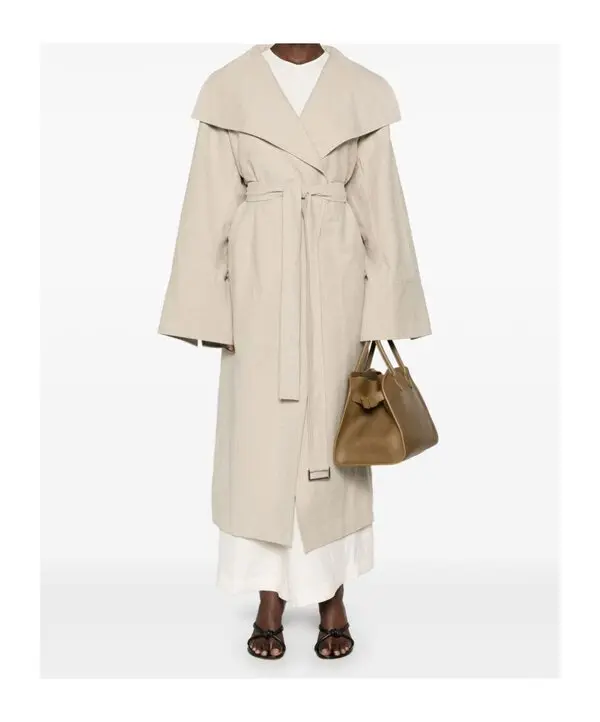 TOTEME Signature Belted Midi Coat - Nude