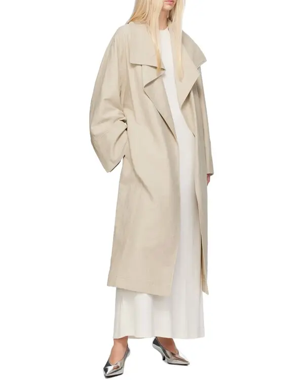 TOTEME Signature Belted Midi Coat - Sand Beige