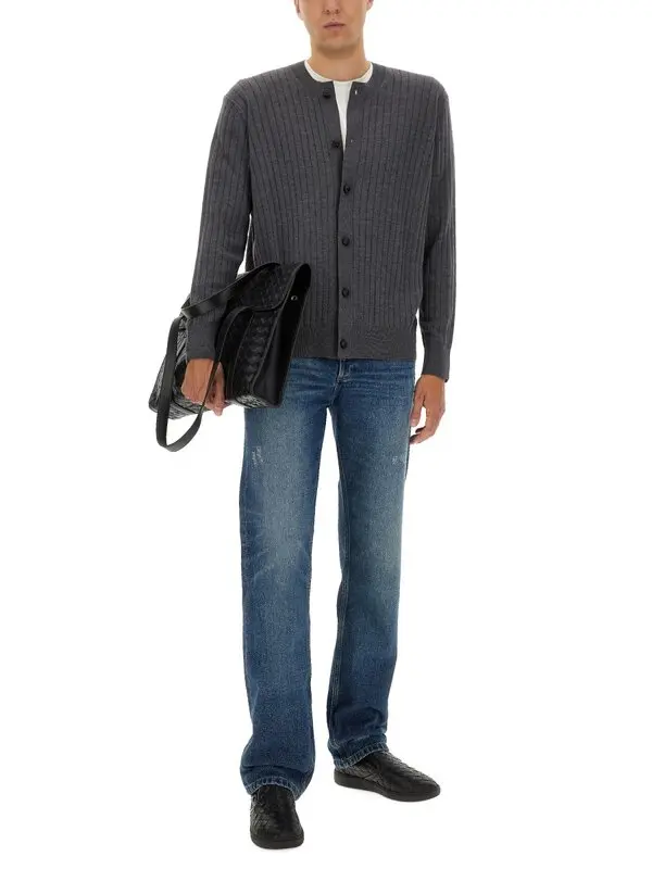 Bottega Veneta Long Sleeved Crewneck Cardigan