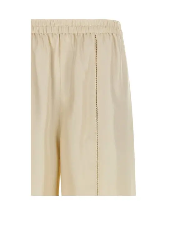 Loulou De Saison Wide Leg Casual Pants With Lace Stitching