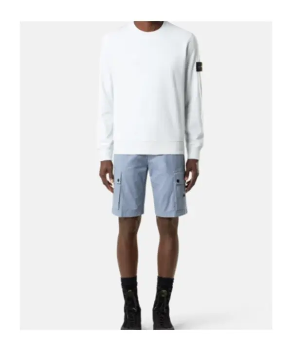 Stone Island Logo Patch Crewneck Sweatshirt - Sky-blue