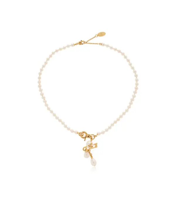 VIVIENNE WESTWOOD Claude Embellished Pearl Necklace - Cream