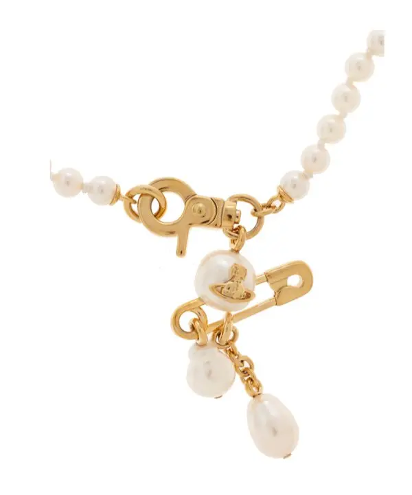 VIVIENNE WESTWOOD Claude Embellished Pearl Necklace - Cream