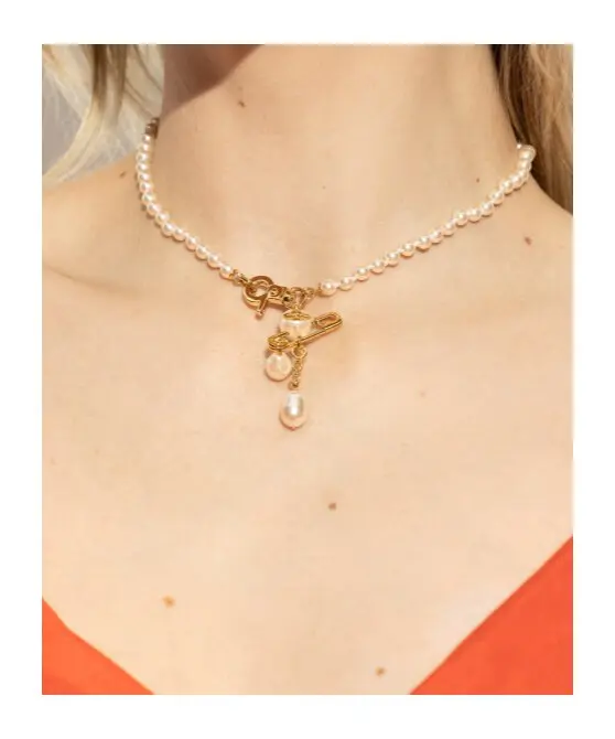 VIVIENNE WESTWOOD Claude Embellished Pearl Necklace - Cream