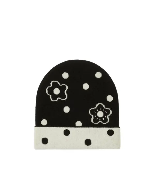 Kenzo Stamp Floral Patterned Beanie - Black
