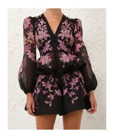 Zimmermann Dawning V-neck Beaded Blouse