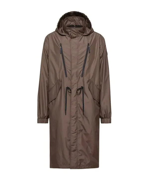 Moncler Aliso Hooded Rain Coat - Brown