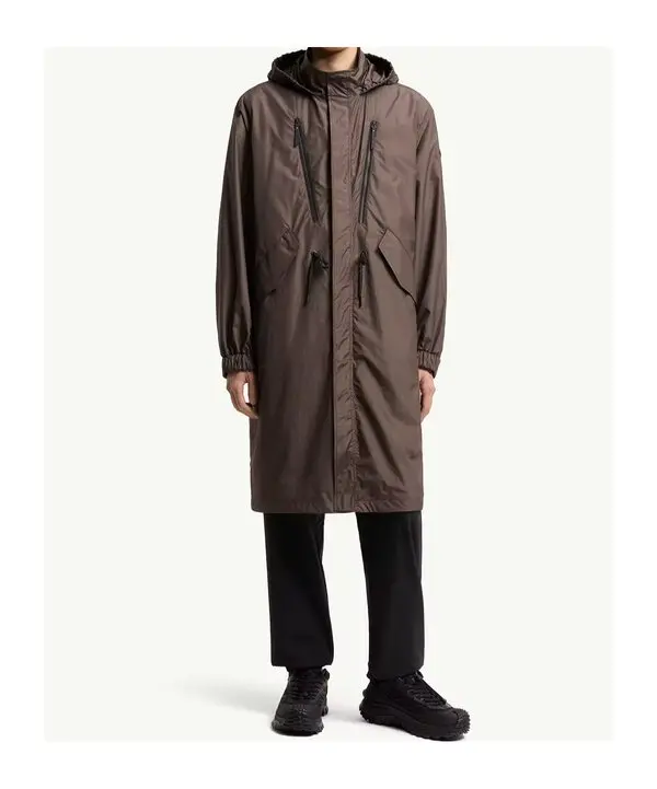Moncler Aliso Hooded Rain Coat - Brown