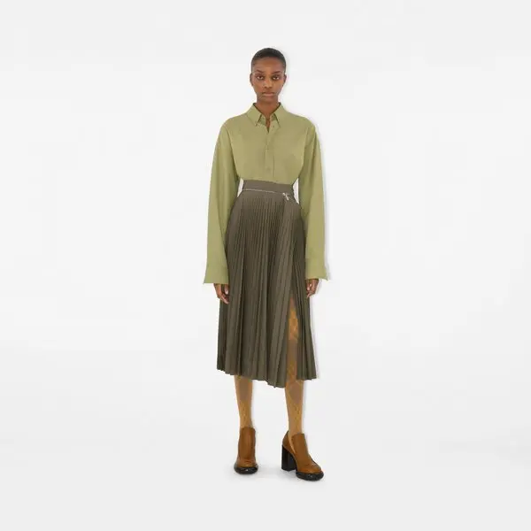 Burberry Pleated Skirt With Zip Detail