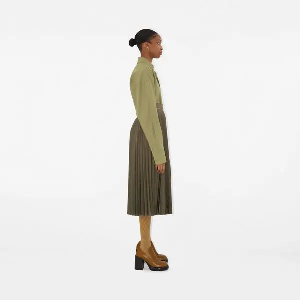 Burberry Pleated Skirt With Zip Detail
