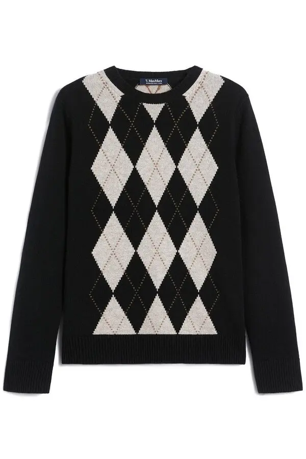 Max Mara Soprano Sweater With Argyle Pattern