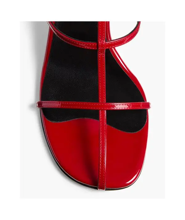 Khaite 75mm Cage Sandals - Fire Red