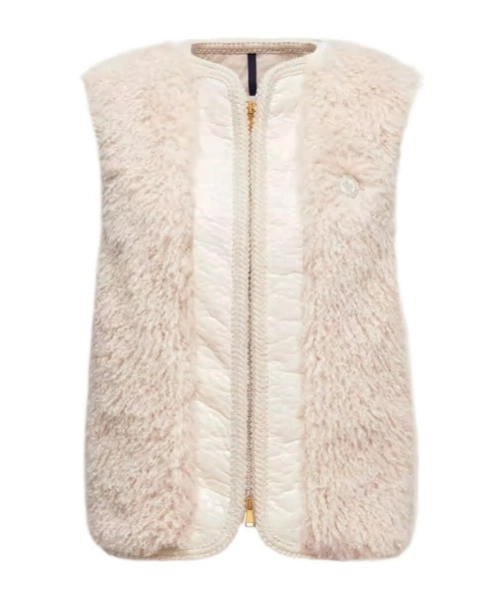 Moncler Tournel Teddy Padded Vest - Beige