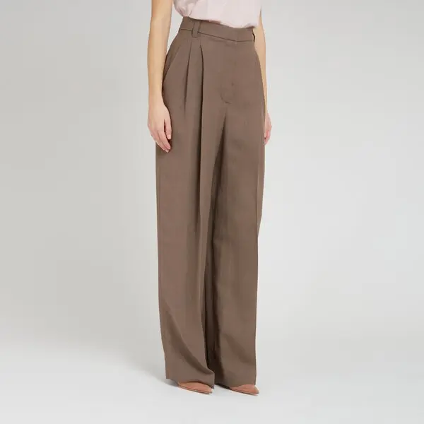 Brunello Cucinelli Pleated Straight-leg Trousers - Brown