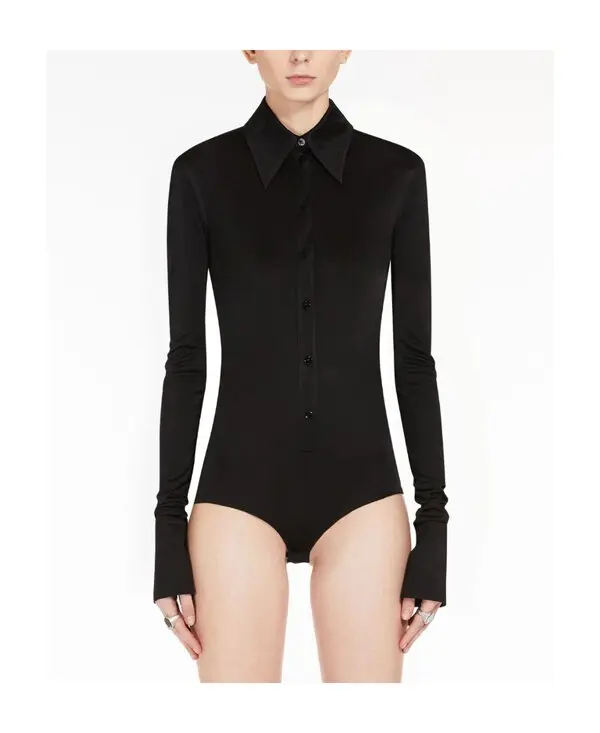 Sportmax Long Sleeve Buttoned Bodysuit