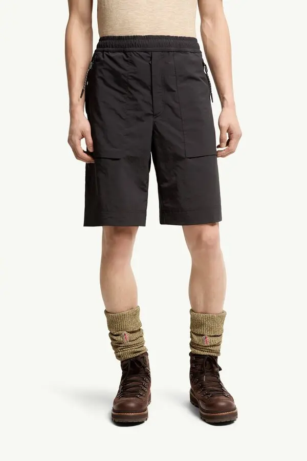 Moncler Logo Patch Drawstring Shorts