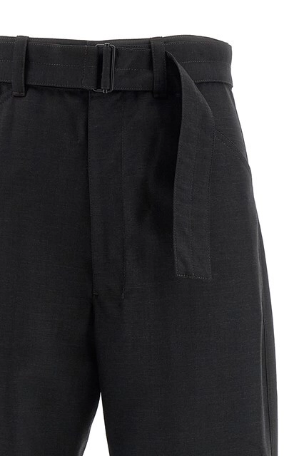 LEMAIRE Belted Tailored Trousers - Coal