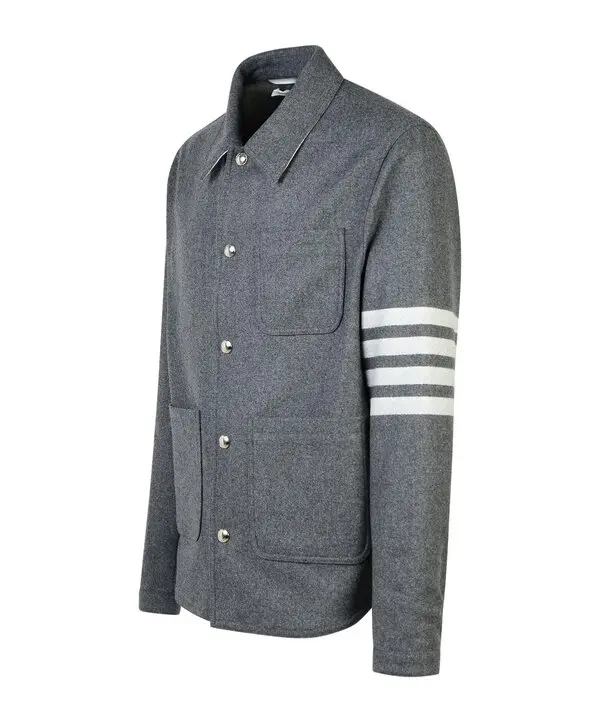 Thom Browne Striped Buttoned Jacket