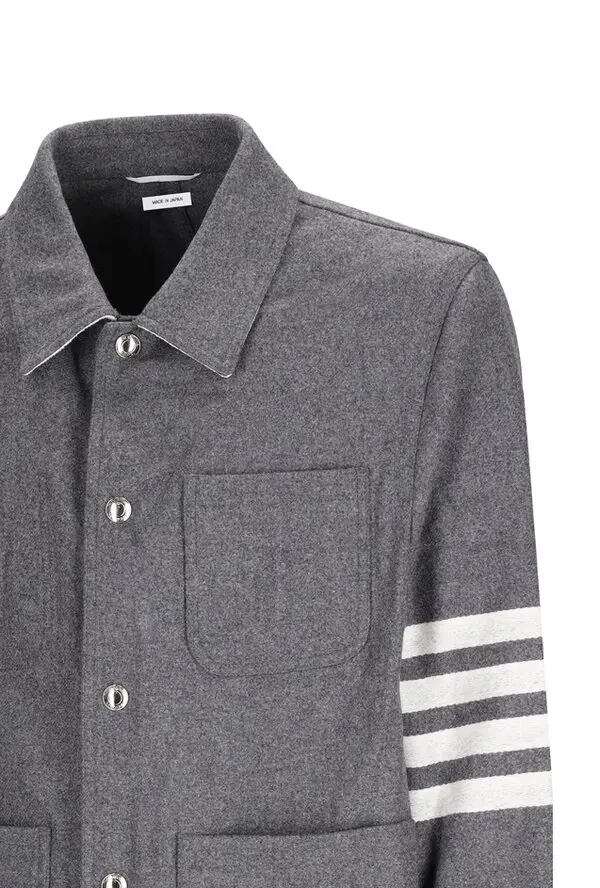 Thom Browne Striped Buttoned Jacket