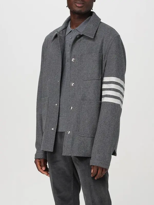 Thom Browne Striped Buttoned Jacket