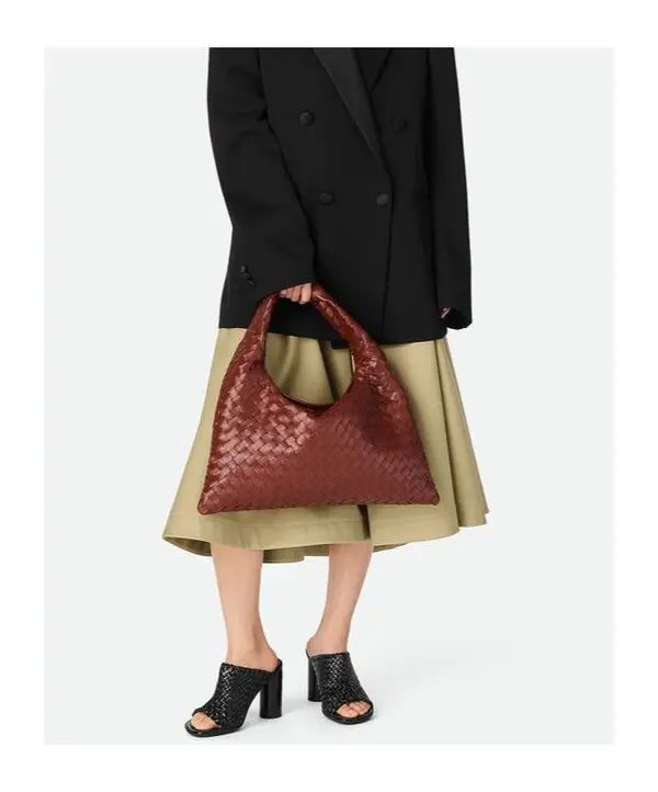 Bottega Veneta Intrecciato Leather Shoulder Bag - Brown