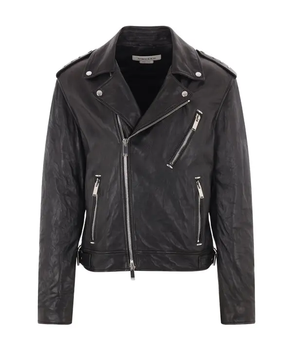 Alexander McQueen Zip-up Leather Jacket - Black