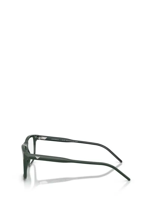 Emporio Armani Rectangular Full Rim Eyeglasses - Black