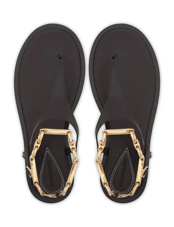 Zimmermann Illumination Chain Detail Sandals - Black