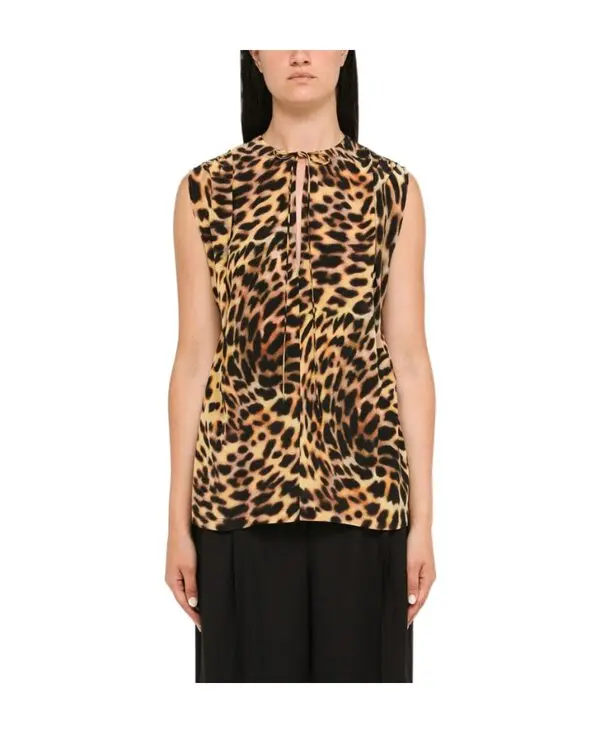 Stella McCartney Sleeveless Cheetah Print Blouse